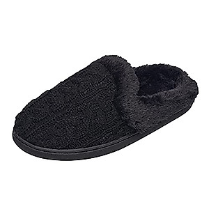 NINE WEST Premium Slippers For Women Cozy Warm Memory Foam Non-Slip Indoor Outdoor Winter House Shoes in Black Size 5-6 Small