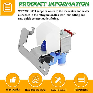 WR57X10033 Refrigerator Water Inlet Valve with Guard by Techecook - Fit for GE Hotpoint Kenmore Refrigerator - Replaces AP3189335 914151 SWR57X0090 SWR57X0093