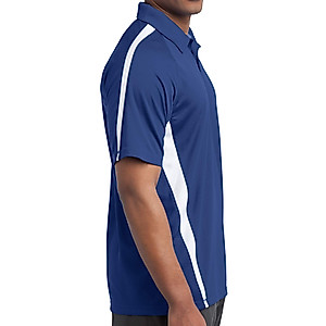 Ford Mustang Pocket Print Colorblock Polo, Royal White XL