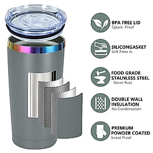 Icesip 20oz Tumbler with Lid And Straw,Stainless Steel Vacuum Insulated Mug,Double Wall Vacuum Insulated Coffee Cups for Cold & Hot Drinks,Insulation Travel Tumblers Cups