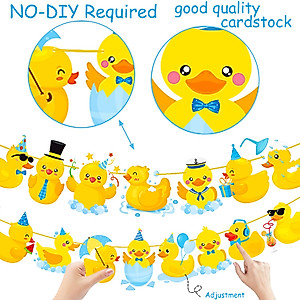 Duck Party Banners 2Pcs Rubber Duck Party Decorations Duck Birthday Party Decorations Duck Cutout Banners for Yellow Rubber Duck Baby Shower Party Supplies