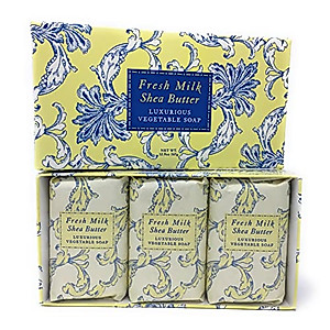 Greenwich Bay Trading Co. Luxurious Vegetable Soap, 12.9 Ounce, Fresh Milk, 3 Pack