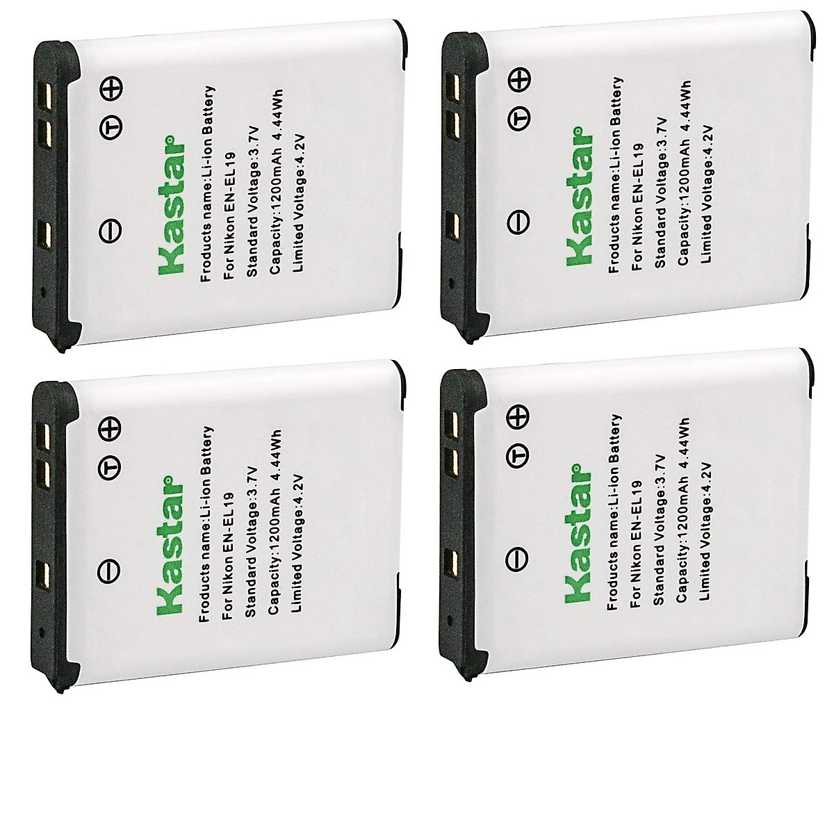 Kastar Battery 4 Pack Replacement for Nikon EN-EL19 Coolpix S2600 S2700 S2750 S2800 S3100 S3300 S3400 S3500 S3600 S3700 S4100 S4300 S4400 S6600 S6700 S6800 S6900 S7000 and NP-BJ1 NPBJ1 DSC-RX0
