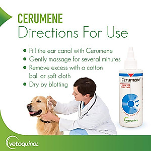 Vetoquinol Cerumene Ear Cleansing Liquid for Dogs and Cats, 4oz
