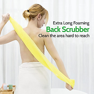 Exfoliating Washcloth Japanese Washcloth Nylon Bath Wash Cloth Korean Exfoliating Cloth Loofah Towel Beauty Washcloth Sponge Loofah Body Scrub Back Scrubber for Shower 4 Pcs by Modu