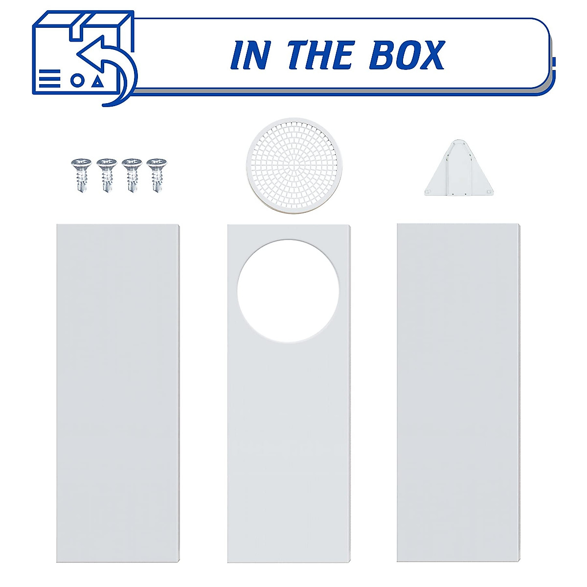 Wintcomfort Portable Air Conditioner Window Seal Plates Kit for Portable AC Exhaust Hose with 5" Diameter, Adjustable Seal Panels with Plastic Guard, Window Vent Kit for Sliding Windows
