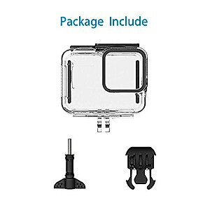 FINEST+ 60m Waterproof Housing Case for GoPro Hero 8 Black Diving Protective Housing Shell with Bracket Accessories for Go Pro Hero8 Action Came Rubber Material Pins Protect The Power Botton