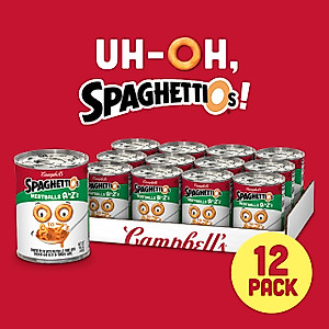 SpaghettiOs A to Z's Canned Pasta with Meatballs, 15.6 oz Can (Pack of 12)