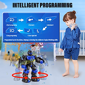 JUZUXI Robot Toys for Kids 6-8: Programmable Remote Control Robots with Intelligent Gesture Sensing, Rechargeable Smart Dancing Robot for Ages 3 4 5 6 7 8 12 Years Old Boy Girl
