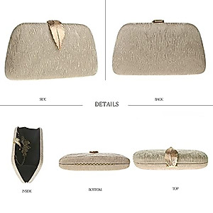 Womens Evening Bags Formal Bridal Wedding Small Clutches Purses Crossbody Prom Cocktail Party Handbags (Gold)