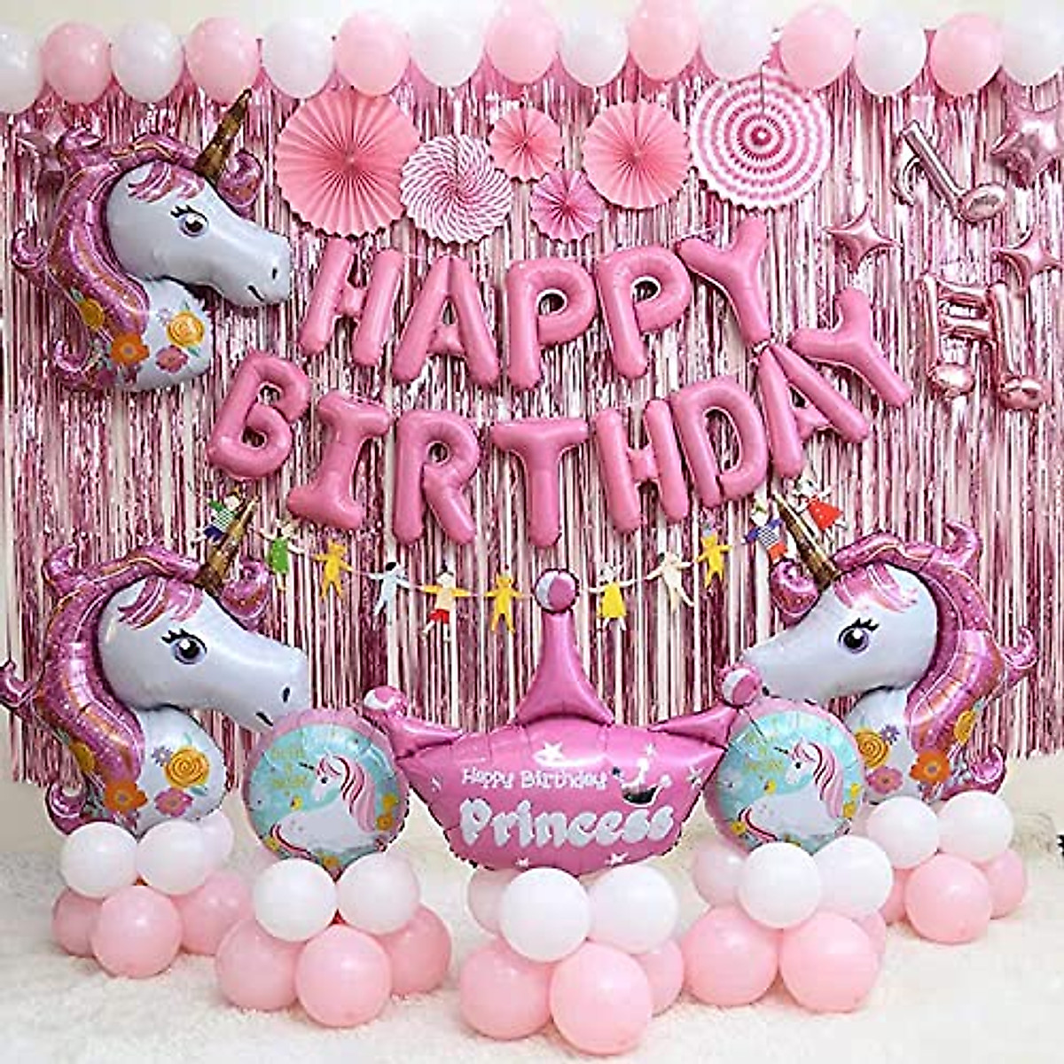 BRAVESHINE Hot Pink Glitter Tinsel Foil Fringe Curtains - 2Pcs 3.2x8.2ft Metallic Party Streamers Backdrop for Birthday Valentines Wedding Bridal Shower Tropical Hawaiian Flamingo Theme Decorations