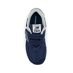 New Balance Boy's 574 Core Hook and Loop Sneaker, Navy/White, 1.5 Little Kid