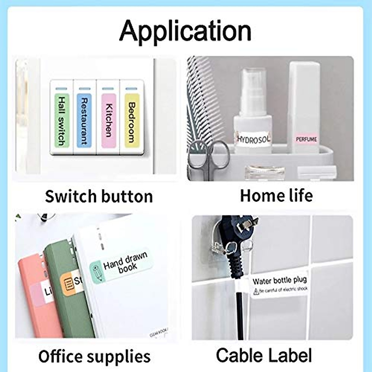 XXXDXDP Multifunction Thermal Label Printer Mini Portable Pocket Thermal Printer for Mobile Phone Home Use Office (Color : Black)