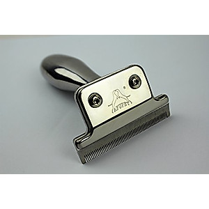 De Shedding Tool for Grooming Dogs & Cats The WOOFIE Wand The Original Chrome Dog Comb is Stainless Steel Handled Shedding Brush