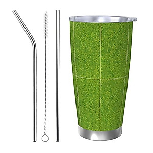 WXZYFP Car cup (single silver rim), can use a straw or drink directly, easy to use.Green Grassland
