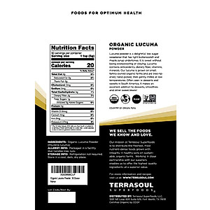 Terrasoul Superfoods Organic Lucuma Powder, 16 Oz - Sugar Substitute