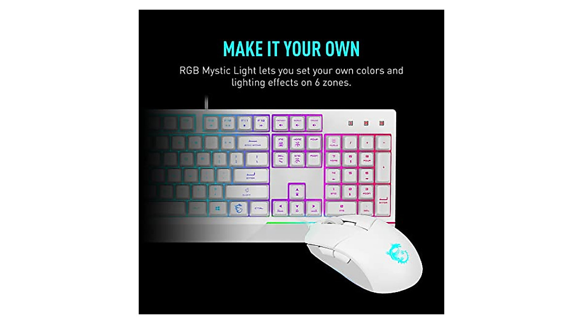 MSI Vigor GK30 White RGB Gaming Keyboard | Mechanical Feel