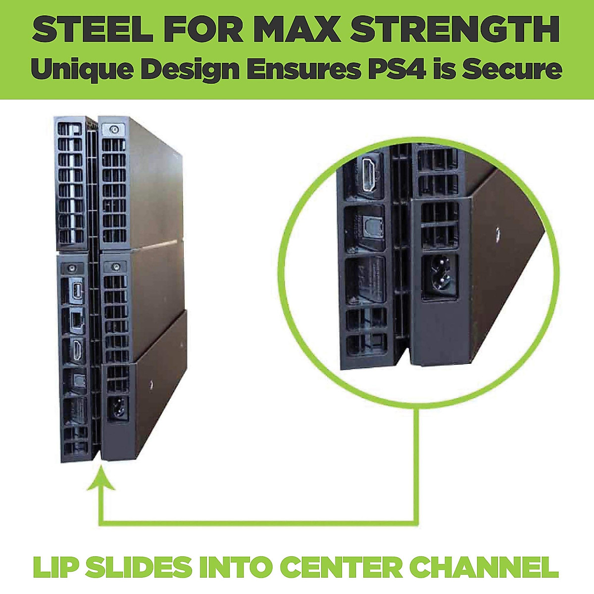 HIDEit Mounts 4 Wall Mount for Original PS4 - Patented in 2016, American Company - Black Steel Wall Mount for PS4 Original to Safely Store PS4 Console Behind TV