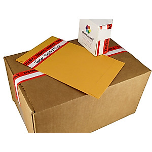 ChromaLabel 1.37 Inch Imprinted Evidence Tape Stickers, Tamper Evident Tape Crime Scene Decorations - 480 Inch Roll (13.33 Yards) with Dispenser Box, Red and White