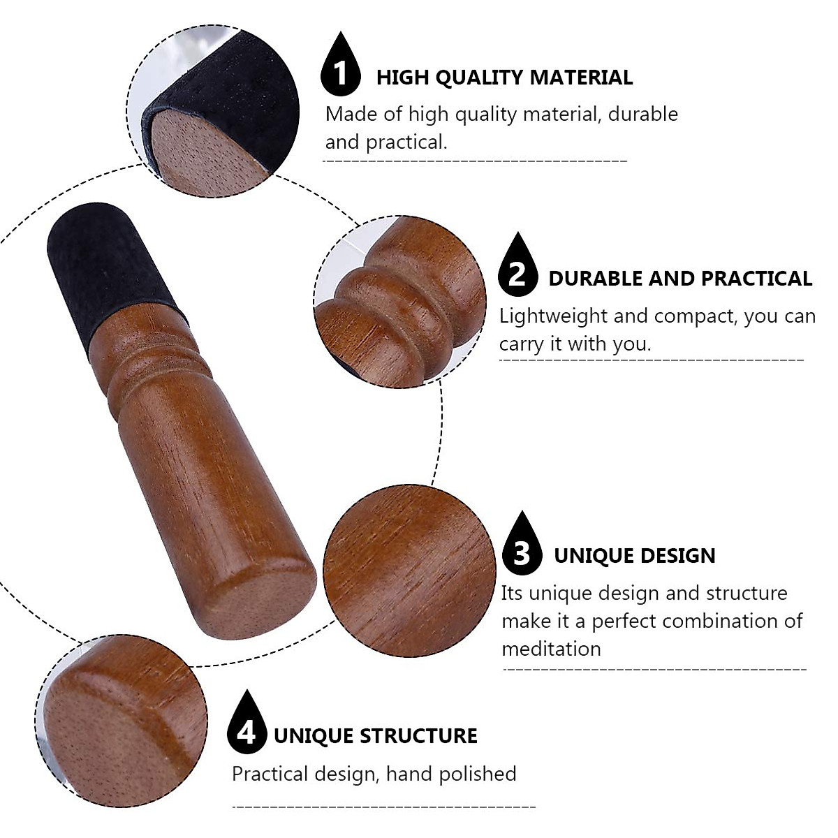 Handmade singing bowl mallet coming from Nepal. Adopt premium materials, durable and wear-resistant.