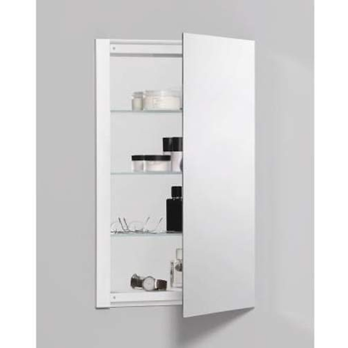 Robern RC1626D4FP1 R3 Series Single Door Mirrored Medicine Cabinet with Plain Door, Plain