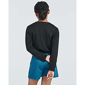 4 Pack: Girls Girl Long Sleeve Tshirts Shirt Tshirt Shirts Tees Active T-Shirts Tops Dry Fit Crew Neck Active Athletic Essentials Soccer Sports Yoga Gym Young Teen Chicas Clothes - Set 2, M (10-12)