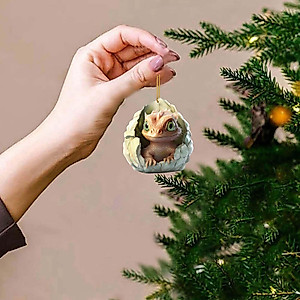 Acrylic Christmas Tree Decorations 1Pc Baby Dragon Ornaments Xmas Hanging Holiday Ornaments for Christmas Tree New Year Pendants Cute for Tiny Christmas Tree Party Craft
