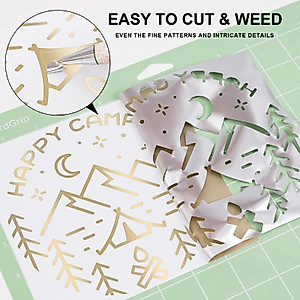 VINYL FROG Matte Metallic Gold Adhesive Vinyl, 12" x6ft Champagne Gold Metallic Craft Permanent Vinyl Roll - Metallic Satin Adhesive Vinyl for Home Decor, Mug, Car and Other Stickers