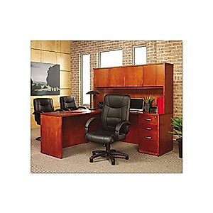 Alera ALESR41LS10B 17.91 in. - 21.85 in. Strada Series High-Back Swivel/Tilt Top-Grain Leather Chair, Supports Up to 275 lbs. - Black