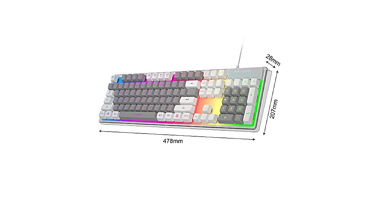MageGee Rainbow Backlit Gaming Keyboard - Ergonomic Design