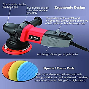 ZOTA Buffer Polisher, 15mm Long-Throw Orbital Polisher, 6-inch Dual Action Polisher 850w Polisher for Car Detailing with Variable Speed Soft Start-RP1506