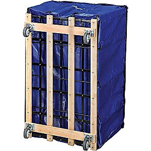 GLOBAL INDUSTRIAL Vinyl Basket Bulk Truck, 24 Bushel, Blue, 53-1/4 inchL x 36-1/4 inchW x 30-1/2 inchH