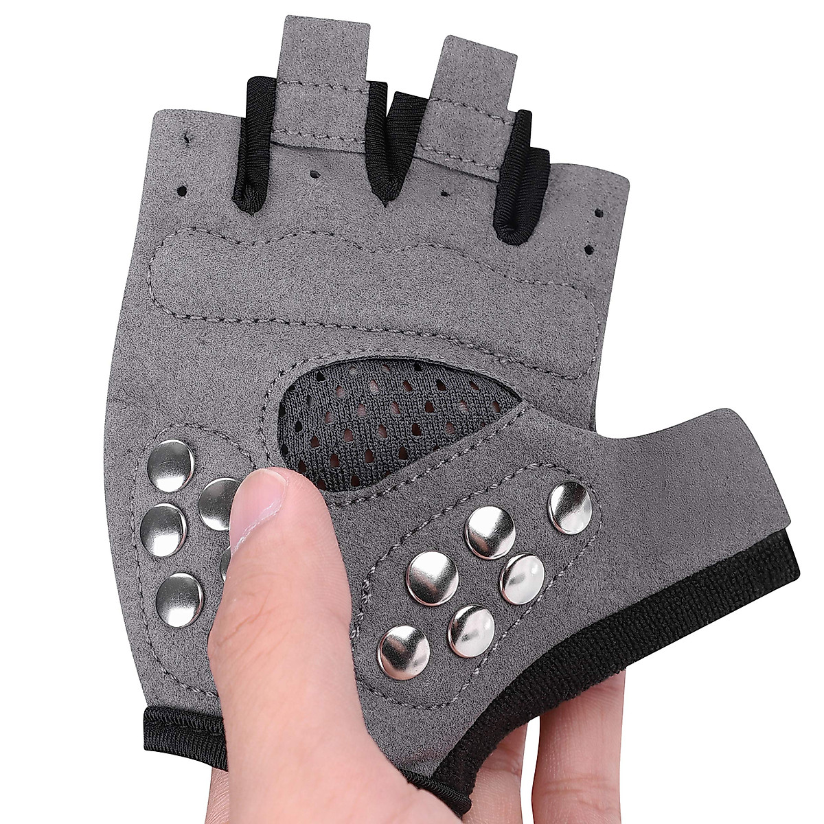 ITODA Kids Cycling Fingerless Gloves Child Driving Sunscreen Riding Half Fingers Anti-UV Protection Touchscreen Cooling Breathable Gloves Full Palm Sports Non-Slip Grip Bike Golf Outdoor Mittens