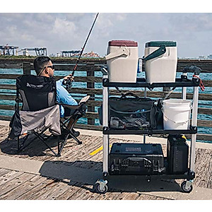 Olympia Tools 85-188 Pack-N-Roll Folding Collapsible Service Cart, Black, 50 Lb. Load Capacity per Shelf