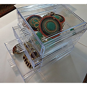 Clear Acrylic Stackable Organizing Drawer For Makeup, Jewelry, Scrapbook Supplies, Bobbins,