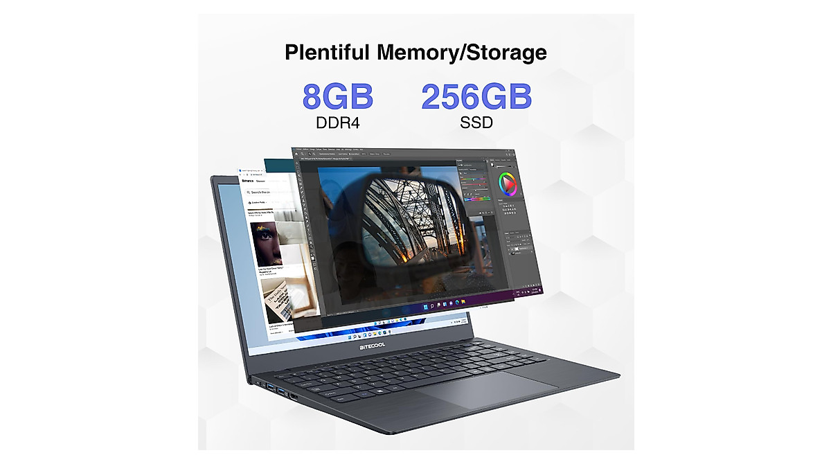 BiTECOOL 14-inch Windows 11 Laptop – Portable and Efficient Performance