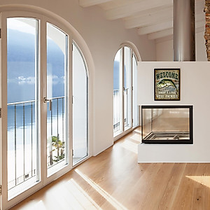 Welcome- Rustic Fishing Wall Print, Distressed Parchment Wall Art Print - Perfect Wall Decor for Home Decor, Cabin Decor, & Lake Decor. Great Gift for Fishermen-Tellin Tall Tales. Unframed - 8x10