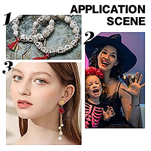 arricraft 203 Pcs Skull Gemstone Beads Kits, Natural Lava Rock Synthetic Turquoise Cross Beads Flower Rose Beads and Tibetan Style Beads for Jewelry Making Bracelets Necklaces DIY Crafts