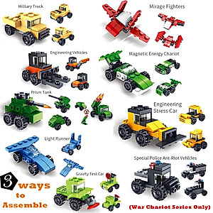 Uvini 30 Boxes Military Vehicles and Engineering Cars Building Brick Sets, 3D Assembly Cars Truck Helicopter for Party Favors, Kids Prizes, Mini Building Block Car Toys for Boys and Girls