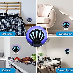 Flying Insect Trap HU002 Plug-in Fly Trap Indoor, Electric Bug Killer Indoor Gnat Catcher Fly Tapper with Night Light UV Attractant Catcher for Bedroom, Kitchen, Office (1 Pack, Black)