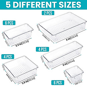 EDENHAUS 22-Piece Drawer Organizer Set – Perfect Storage Solution for Home, Kitchen, Office, and Bathroom – Clear Plastic Drawer Dividers for Easy Organization – Ideal for Keeping Cosmetics & Utensil