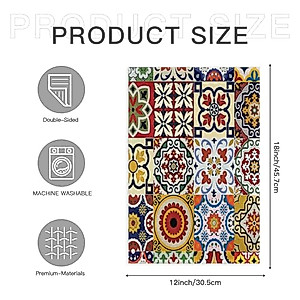 Double-sided garden flag Mexican Talavera Ceramic Tile Pattern Ethnic Folk Outdoor Flag Garden Flag Yard Outdoor Decoration （12×18in）.