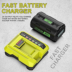 ANTRobut OP401 40V Lithium Charger for Ryobi 40V Battery OP4015 OP4026 OP40601 OP4050A OP4030 OP4040 OP4050 Replacement Ryobi Charger 40V
