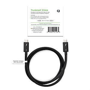 Plugable Thunderbolt 3 Cable 40Gbps Supports 100W (20V, 5A) Charging, 2.6ft / 80cm Thunderbolt-Certified USB C Compatible - Driverless