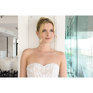 Mariell Cubic Zirconia Crystal Pendant Necklace for Women, 2 Carat Round CZ, Mother's Day Jewelry