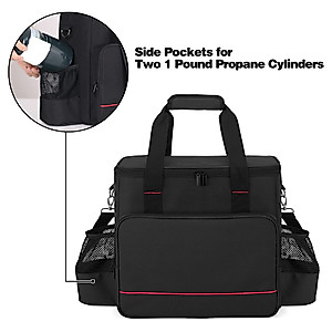 samdew Portable Heater Carry Bag Compatible with Mr. Heater MH9BX, Buddy Propane Heater Carrying Case with Pockets and Handles, Black, Bag Only