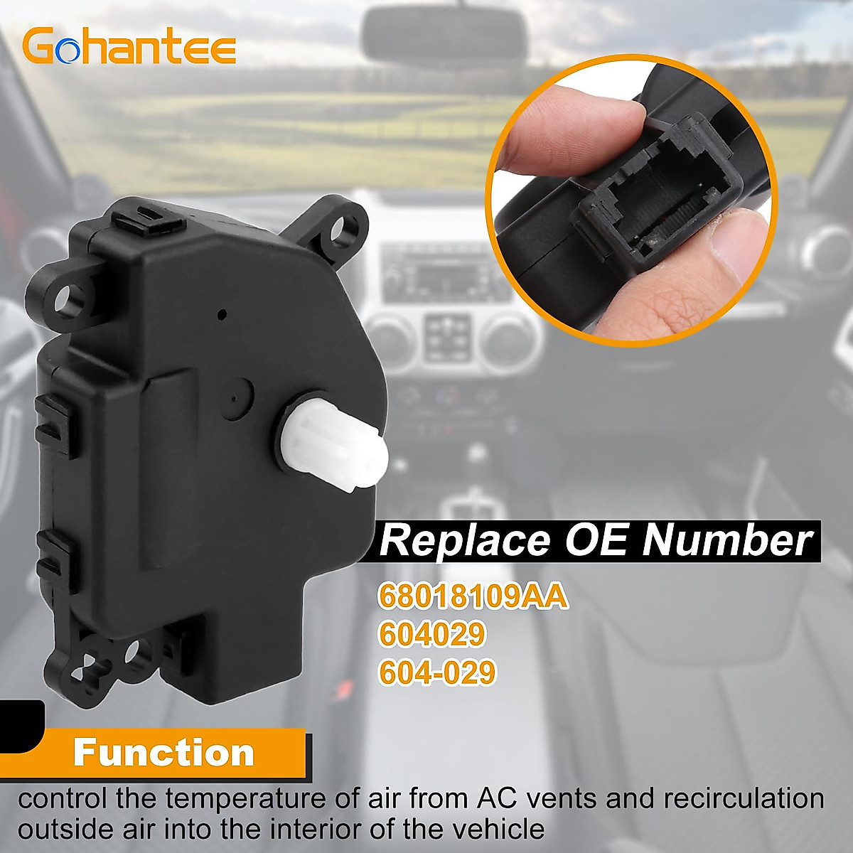 604-029 HVAC Heater Air Blend Door Actuator Replaces # 68018109AA 604029 Replacement for Chrysler 200 Cirrus Aspen Sebring Dodge Avenger Caliber Durango Journey Patriot Compass Wrangler Ram ProMaster