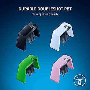 Razer PBT Keycap + Coiled Cable Upgrade Set: Durable Doubleshot PBT - Universal Compatibility - Keycap Removal Tool & Stabilizers - Tactically Coiled & Designed - Braided Fiber Cable - Quartz Pink