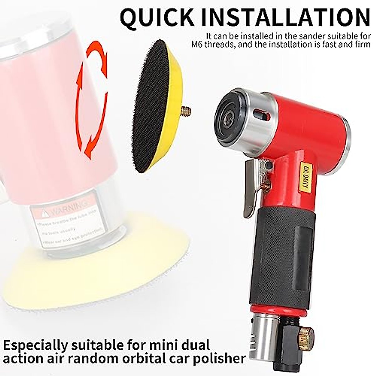 2Pcs 3" Hook and Loop Backing Pads for Orbital Sander M6 Threads Polishing Buffing Plate for Dual Action Car Polisher