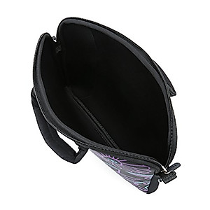 AUPET 16 16.5 17-17.3-Inch Water Resistant Neoprene Sleeve Notebook Neoprene Messenger Case Tote Bag with Outside Handle and Adjustable Shoulder Strap & Extra Pocket(Purple Flower)